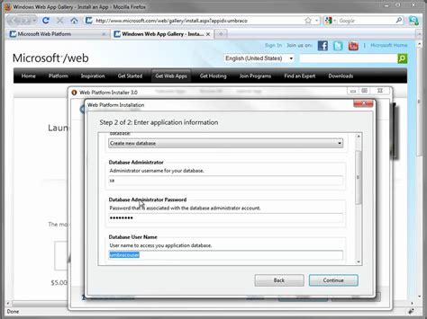 Installing Umbraco Using The Web Platform Installer Youtube