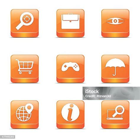 Seo 인터넷 팻말 스퀘어 벡터 오랑주 아이콘크기 디자인식 세트 10 2015년에 대한 스톡 벡터 아트 및 기타 이미지 2015년 검색 검색 엔진 Istock