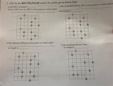 Solved 2 20 In The Rectiliniar Metric For Points Given
