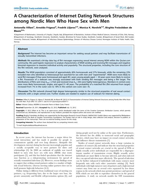 Pdf A Characterization Of Internet Dating Network Structures Among
