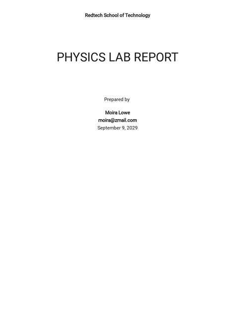 How To Write A Physics Lab Report Example Design Talk
