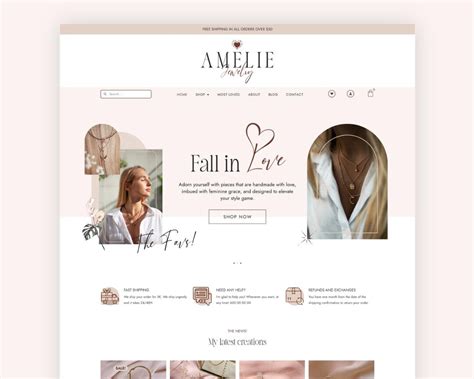 Amelie Woocommerce Template Wordpress Ecommerce Elementor Pro Templates Kit Etsy
