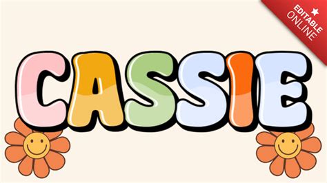 Cassie 70s Retro Font Text Effect Generator