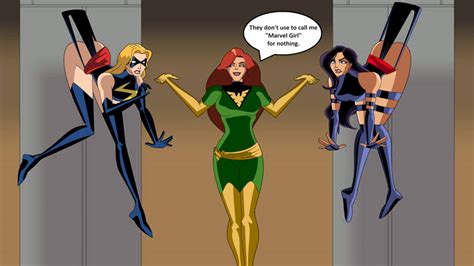 Rule 34 3girls Biting Lip Black Leotard Blonde Hair Blue Eyes Blue