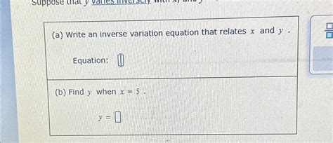 A ﻿write An Inverse Variation Equation That Relates