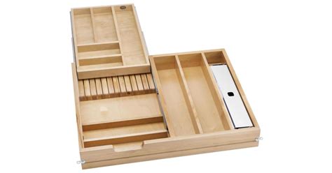 Rev A Shelf WTCD HFLSC Wood Classics W Base Cabinet Two Layer Kitchen Silverware