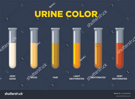 Urine Color Chart Hydration Dehydration Level Stock Vector Royalty