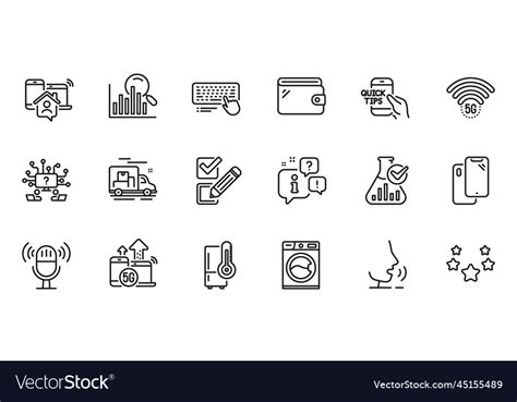 Outline Set Of Education Computer Keyboard Vector Image