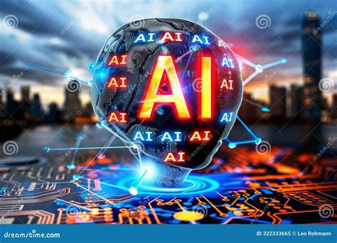 Glowing Ai Globe In A Futuristic Cityscape Vibrant Colors High Tech Digital Illustration