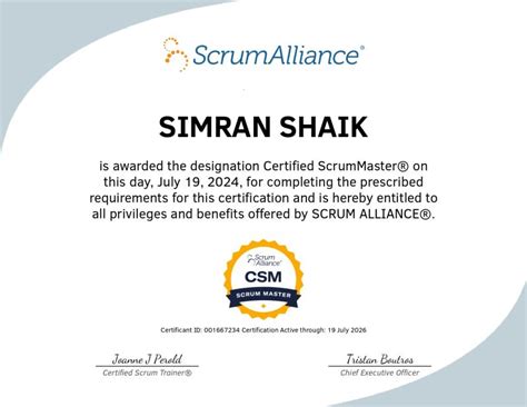 Simran Shaik On Linkedin Scrummaster Csm Agile Scrum Professionalgrowth