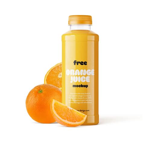 Free Orange Juice Bottle Mockup Psd Psfreebies