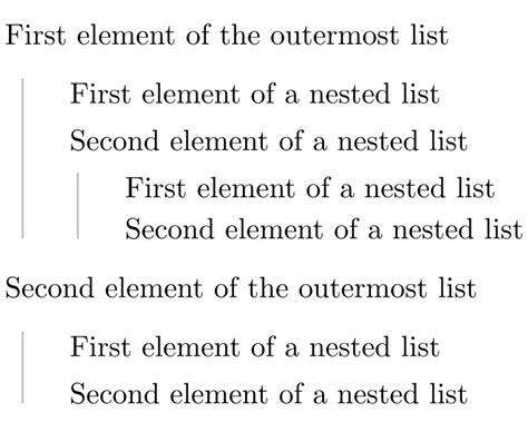 List Environment With Vertical Lines Along Nested Lists TeX LaTeX Stack Exchange
