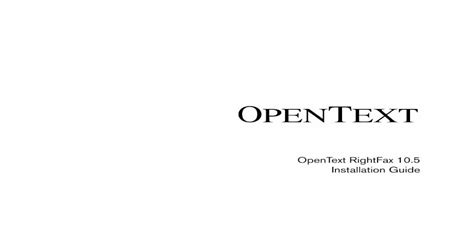 Pdf Opentext Rightfax 105 Installation Guide Dokumentips