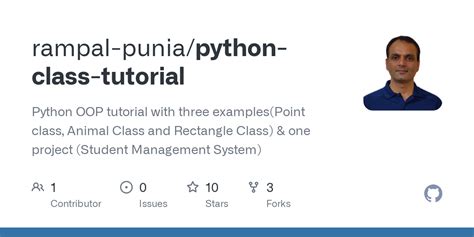 Github Rampal Puniapython Class Tutorial Python Oop Tutorial With