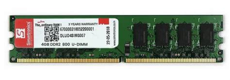 Simmtronics 4 Gb Ddr2 Desktop Ram 800 Mhz At Best Price In Ghaziabad