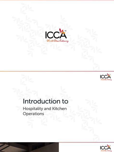 introduction to hospitality and kitchen operations trainers ppt pdf
