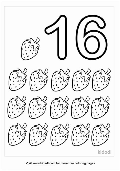 Number 16 Coloring Worksheet Addition