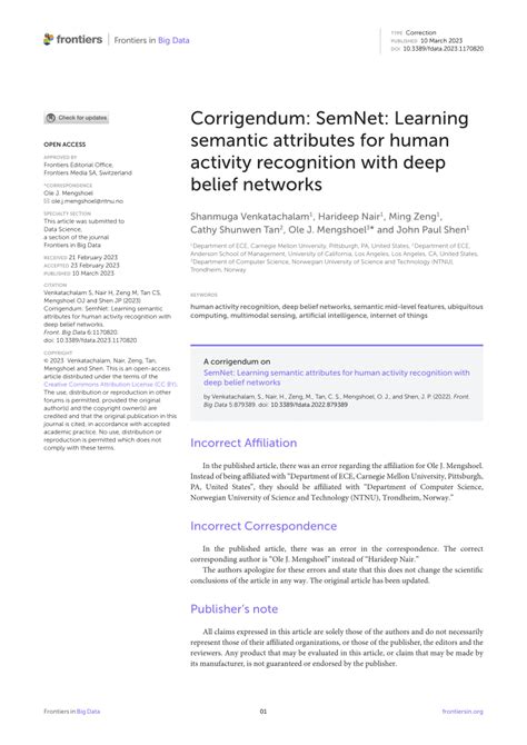 PDF Corrigendum SemNet Learning Semantic Attributes For Human Activity Recognition With Deep