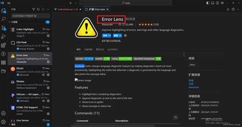 vscode插件推荐 errorlens 代码规范错误提示插件 error lens插件 csdn博客