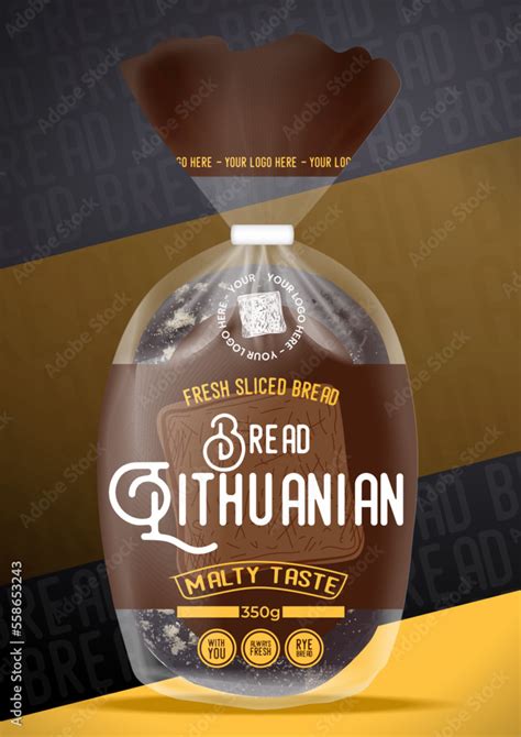 Bread Package Design With Real Modern Mockup Stock Vector Adobe Stock