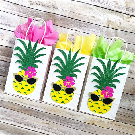 Pineapple Party Favor Bags Flamingo Party Favors Hawaiian Birthday