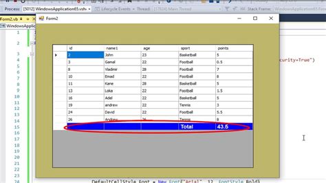 Vb Net Populate Data From Sql In Datagridview And Add Row Total With