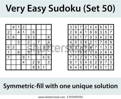 vector sudoku puzzle with solution very easy level