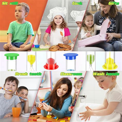 24 Pcs 5 Minute Sand Timer Colored Plastic Hourglass