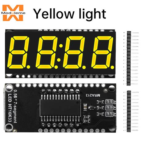 056 นิ้ว 4 Bit 7 Segment Display โมดูลนาฬิกา Ht16k33 Driver สีเขียวสี