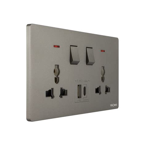 Universal Switch Socket Twin With Usb Type C Tronic Tanzania