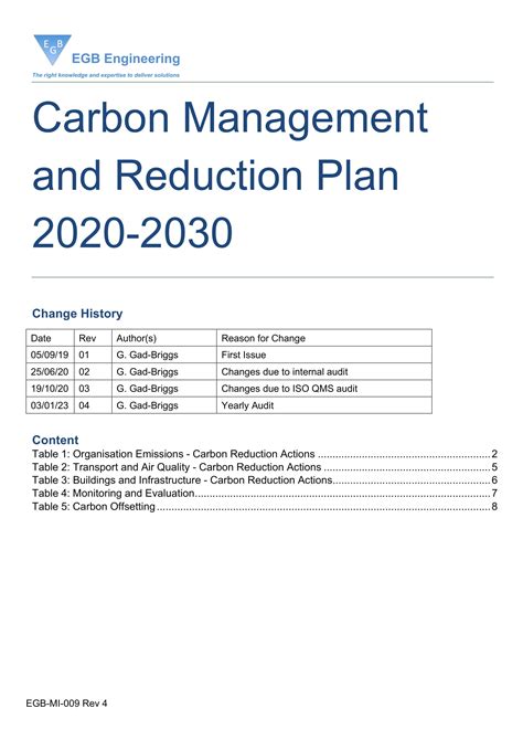 Carbon Reduction Plan Egb Engineering