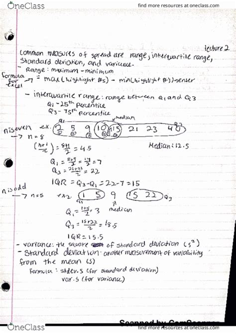 Class Notes For Math 1070 At Georgia State University Gsu