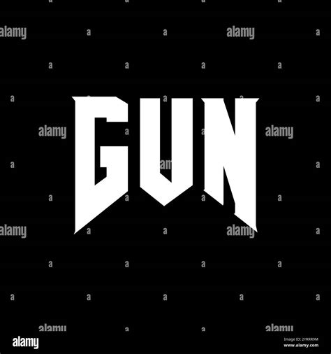 Gun Letter Logo Design For Technology Company Gun Logo Design Black And White Color Combination