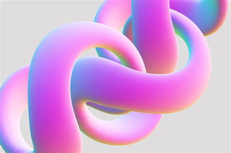 회색 배경에 3d 트위스트 핑크 링 추상적 인 기하학적 모양 무한과 끝의 상징 아름다운 예술 작품과 장식 그래픽 요소 3차원