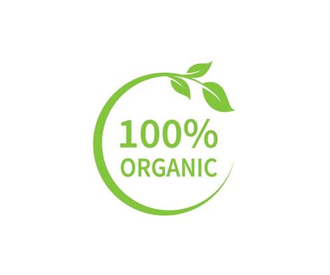 100 Orgánico Firmar Con Verde Hojas 100 Orgánico Vector Logo Diseño 24667491 Vector En Vecteezy