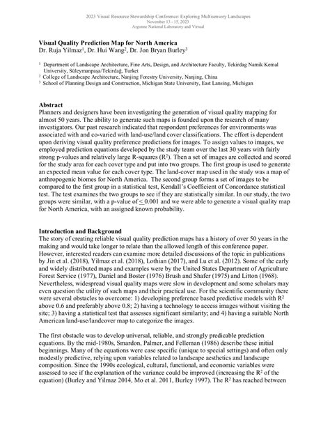 Pdf Visual Quality Prediction Map For North America
