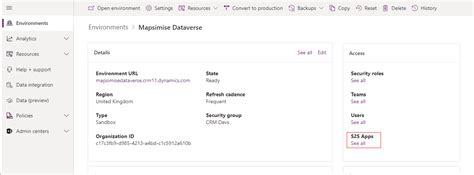 adding your azuread service principal to your dataverse environment mapsimise support portal