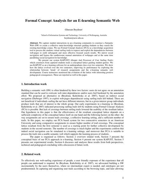 Pdf Formal Concept Analysis For An E Learning Semantic Web