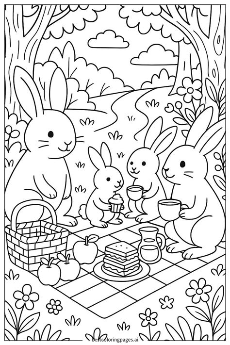 21 หน้าระบายสีภาพระบายสี กระต่าย Pdf และ Png สำหรับพิมพ์ฟรี