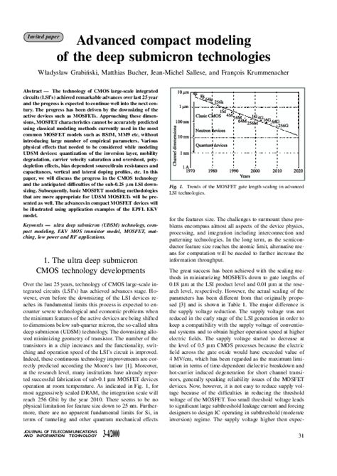 Pdf Advanced Compact Modeling Of The Deep Submicron Technologies