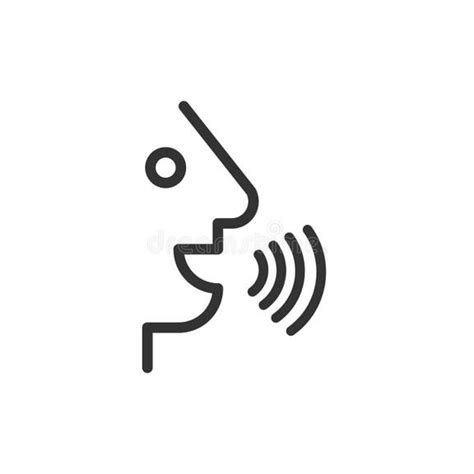 Voice Command With Sound Waves Icon In Flat Style Speak Control Stock