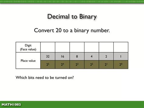 math1003 1 9 converting decimal to binary and hex pdf