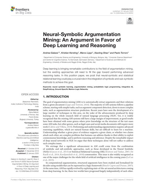 Pdf Neural Symbolic Argumentation Mining An Argument In Favor Of Deep Learning And Reasoning