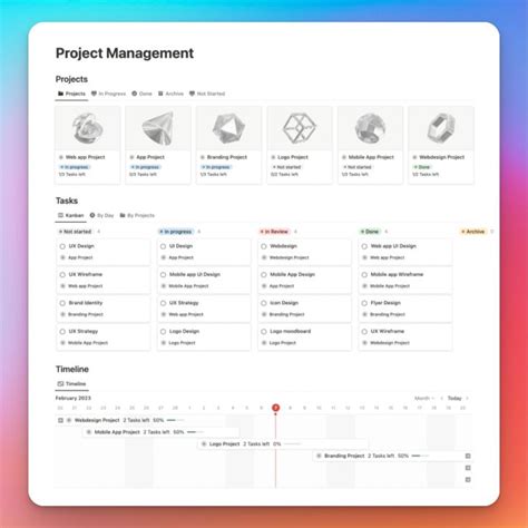 notion project management for free project management task