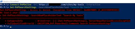 BUG Set PnPSearchSettings SearchBoxPlaceholderText Does Not Work With Vanity Domains Issue