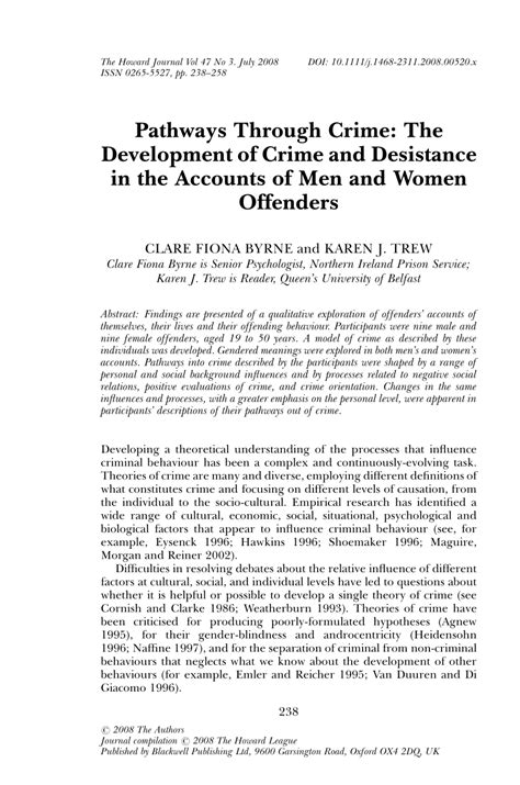 Pdf Pathways Through Crime The Development Of Crime And Desistance