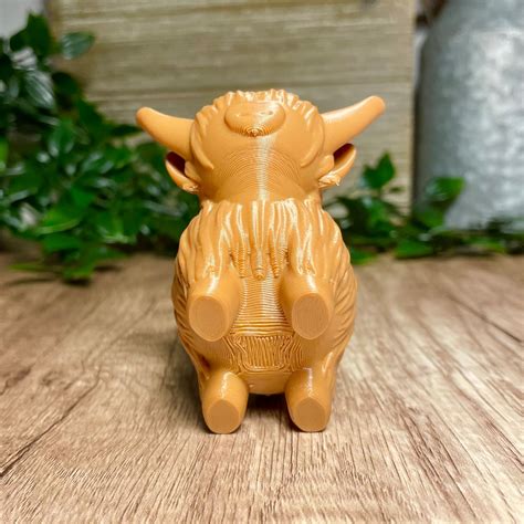 Michiganmootique Highland Cow Figurine Highland Cow Decor Highlander Cow T Cow Print Decor