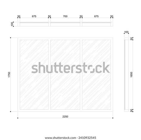 Window Sketch Equipped Detailed Dimensions Stock Vector Royalty Free Shutterstock