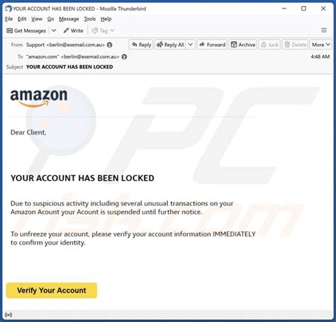 Amazon Your Account Has Been Locked Email Scam Removal And Recovery Steps Updated