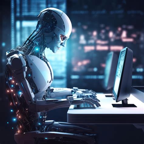 Premium Ai Image Robot Virtual Assistant Robot Writing A Robot